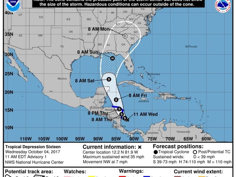 Possible Hurricane Nate Takes Aim At Florida, Alabama, Mississippi ...
