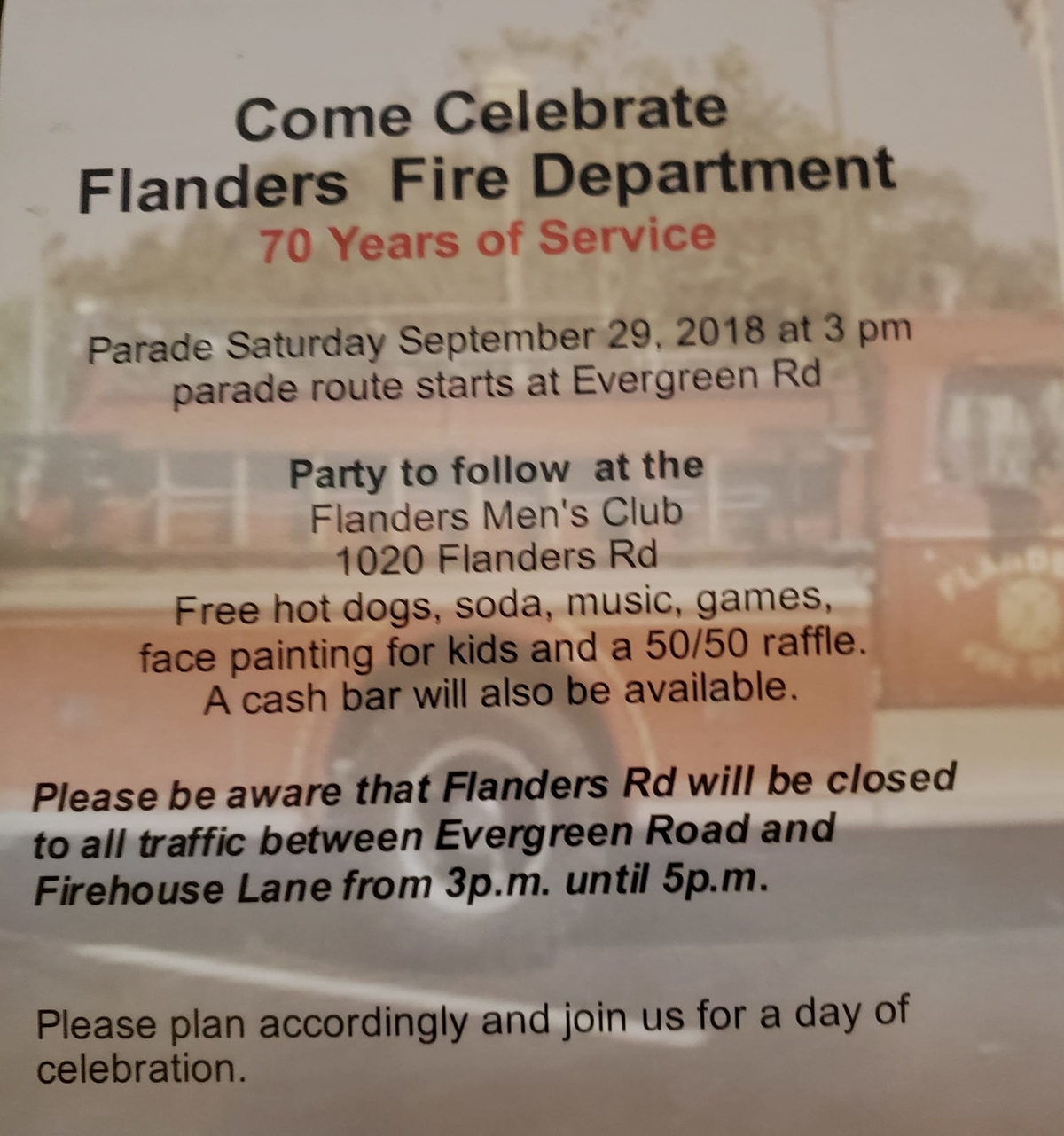Flanders Fire Department Celebrates 70 Years With Parade | Southampton ...