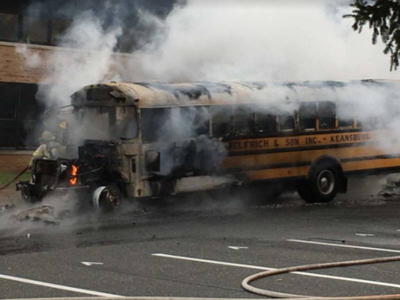 Video Shows Middletown North School Bus On Fire | Middletown, NJ Patch