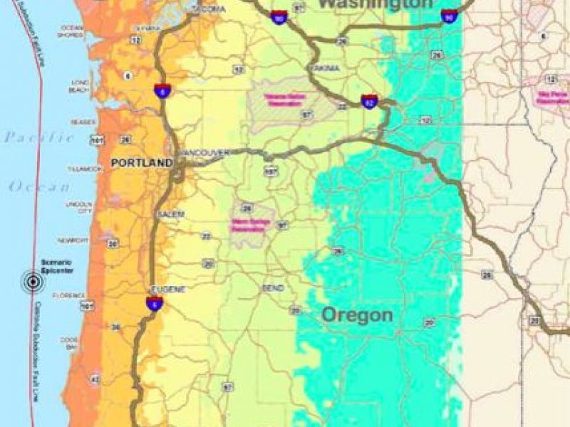 Oregon Earthquake Hazard Map