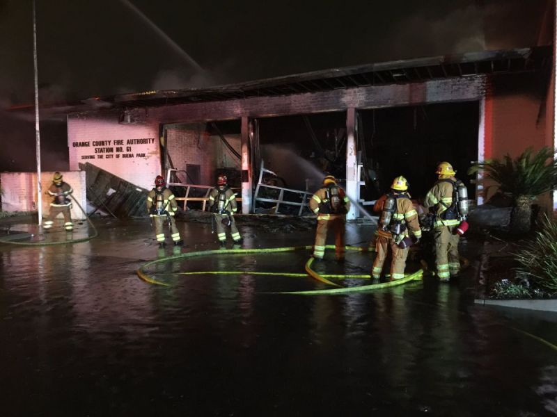 Buena Park Fire-Station Heavily Damaged, Vehicles Lost in Blaze, OCFA ...