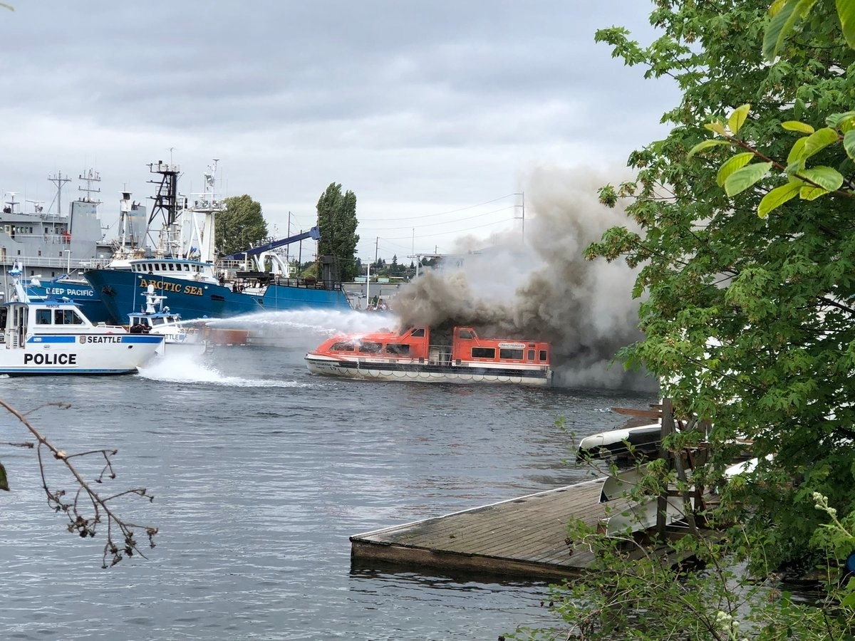 Boat Fire In Seattle Creates Big Plume Of Smoke | Seattle, WA Patch