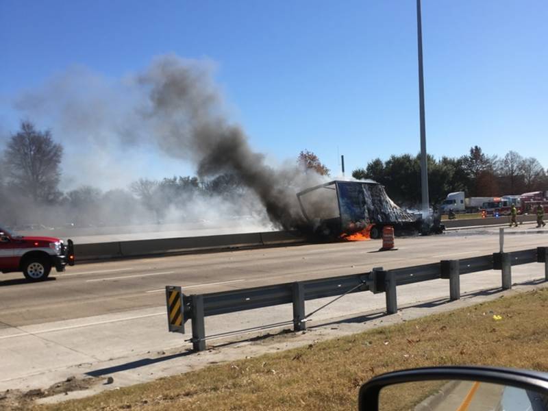 Truck Fire Causes Major Delays On I-75 In Allen | Plano, TX Patch