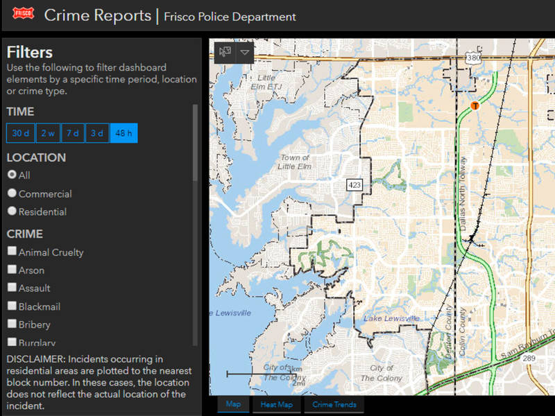 New Crime Map Now Available Through Frisco Police | McKinney, TX Patch