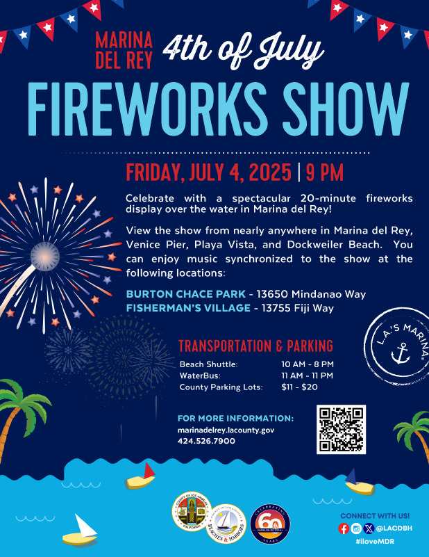 Jul 4 | 4th Of July Fireworks Show 2025: Marina del Rey | Marina Del ...