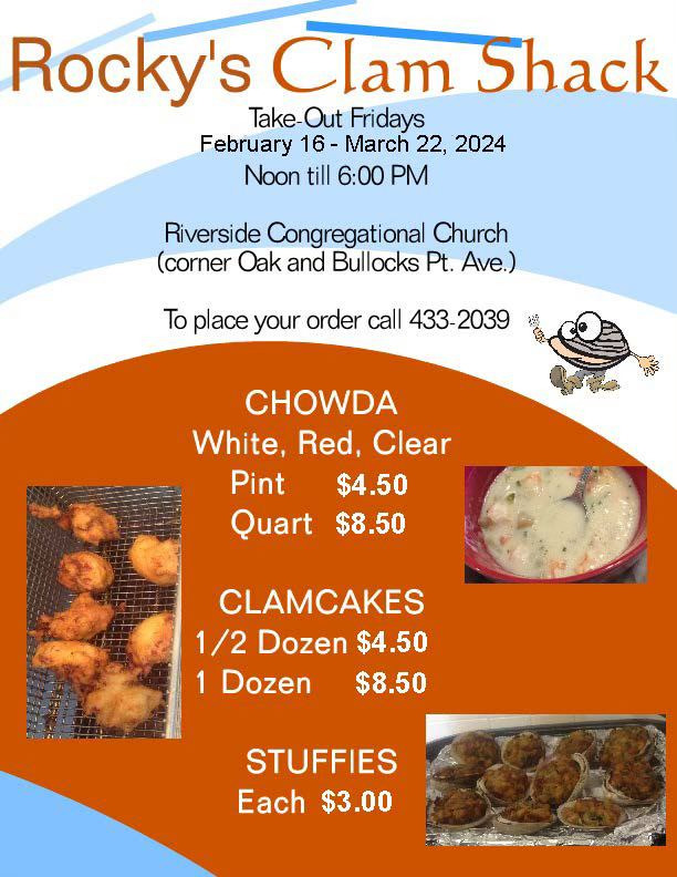 Feb 23 | Rocky's Clam Shack at Riverside Church | East Providence, RI Patch