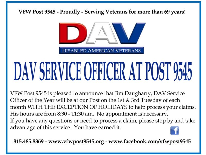 DAV Service Officer to be at VFW Post 9545 | New Lenox, IL Patch